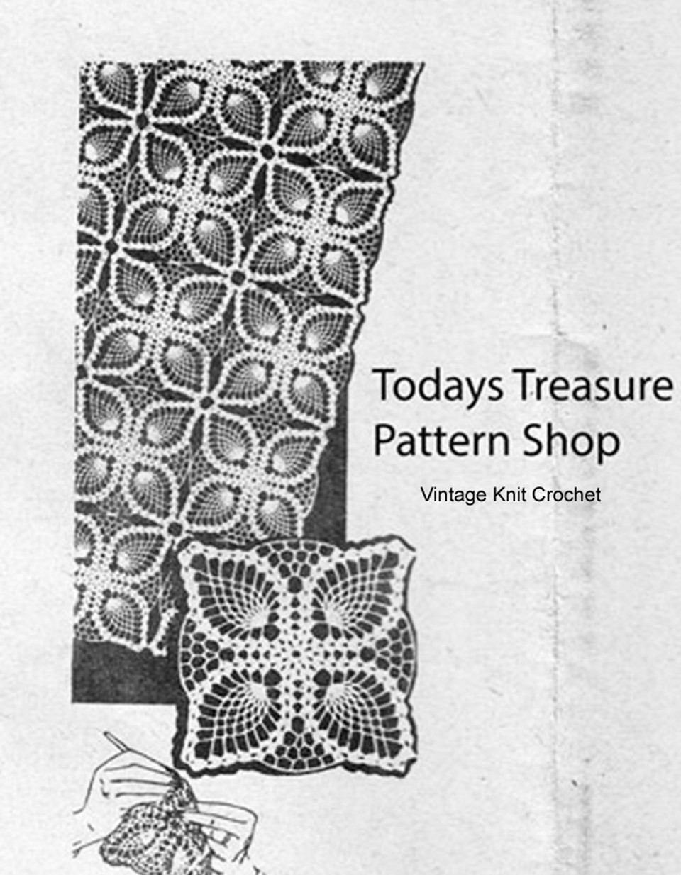 Crochet Pineapple Square Pattern For Tablecloth Bedspread Laura