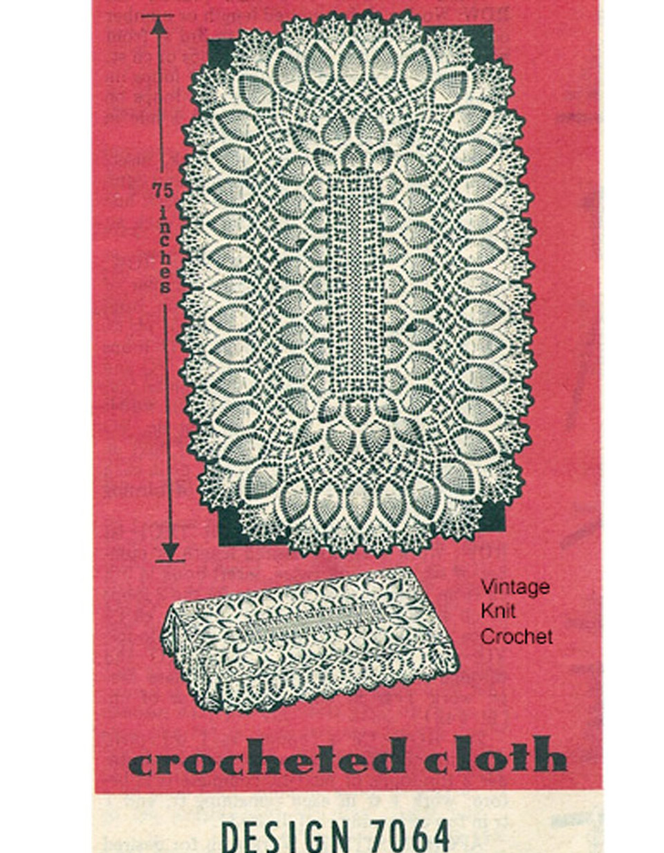 Crocheted Pineapple Cloth Pattern Mail Order 7064
