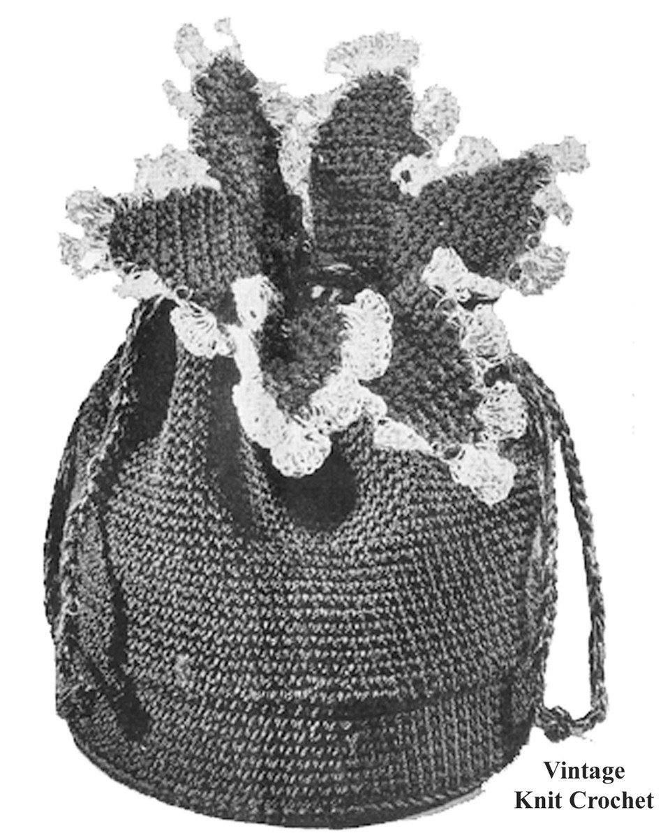 Easy Crochet Drawstring Bag Pattern, Petal Top
