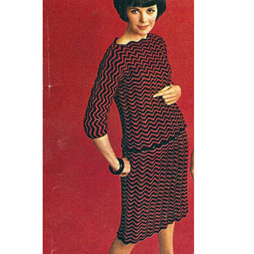 Crochet Pattern Two Piece Ripple Dress S-M-L