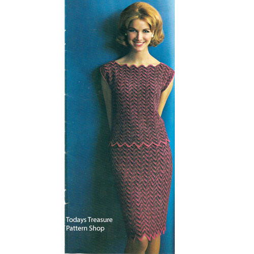 Chevron Two Piece Dress Knitting Pattern