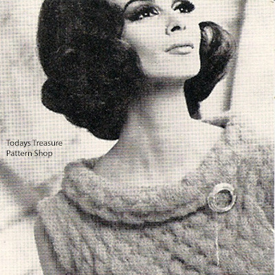 Knit Cowl Collar Dress Pattern Small Medium