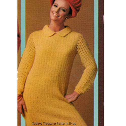Long Sleeve Straight Dress Knitting Pattern