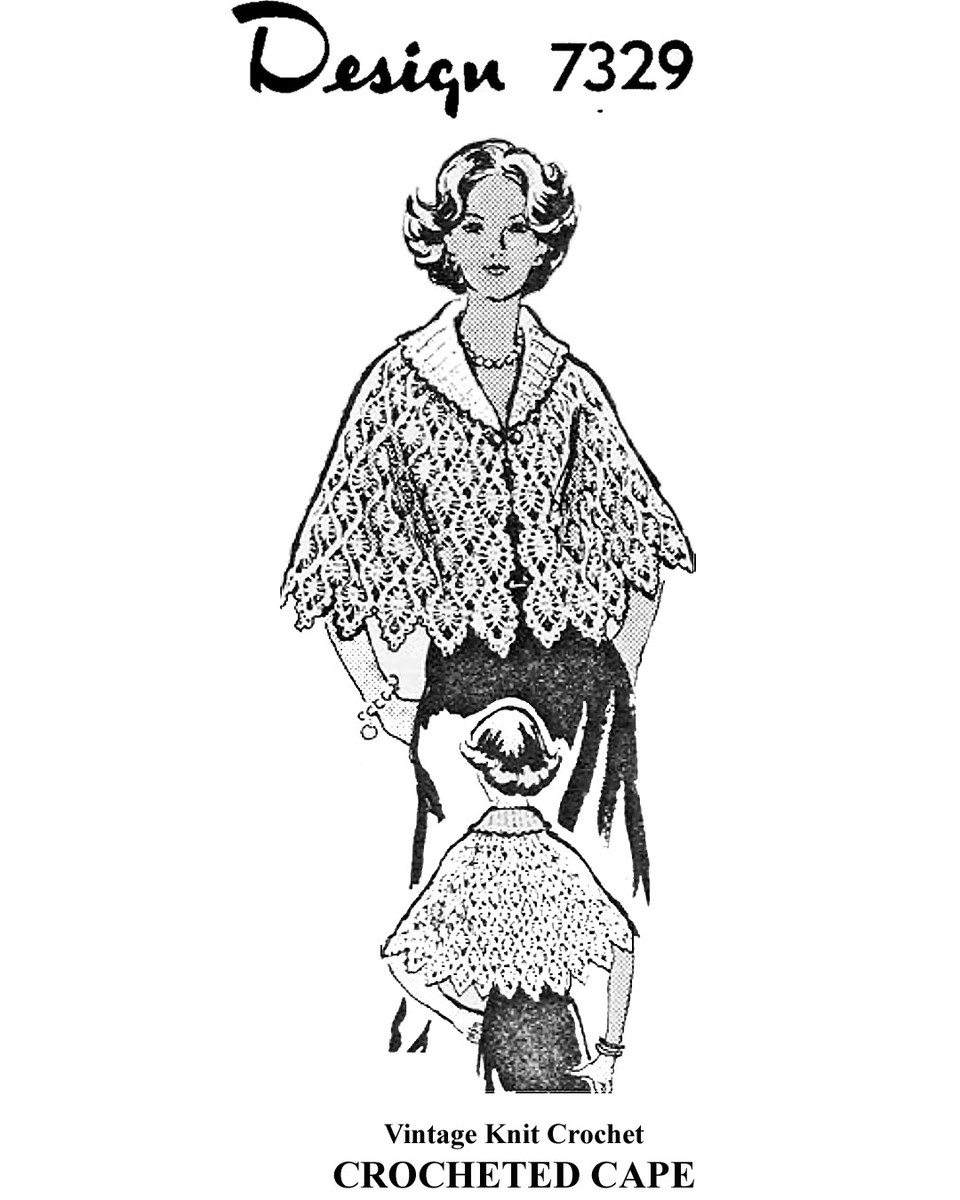 Pineapple Cape Shawl Crochet Pattern Design 7179