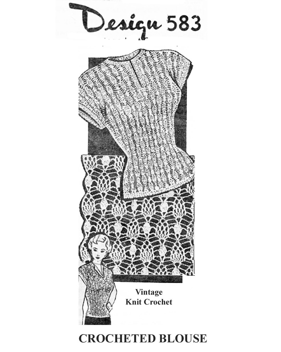 Crochet Pineapple Top Pattern Cap Sleeves Mail Order 583 Laura Wheeler