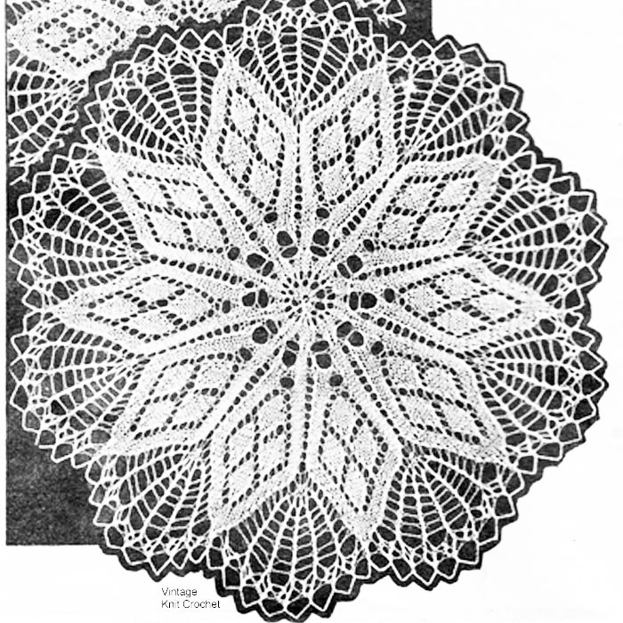 Knitted Doily Pattern, Star Motif, Alice Brooks 7074, Mail Order Design