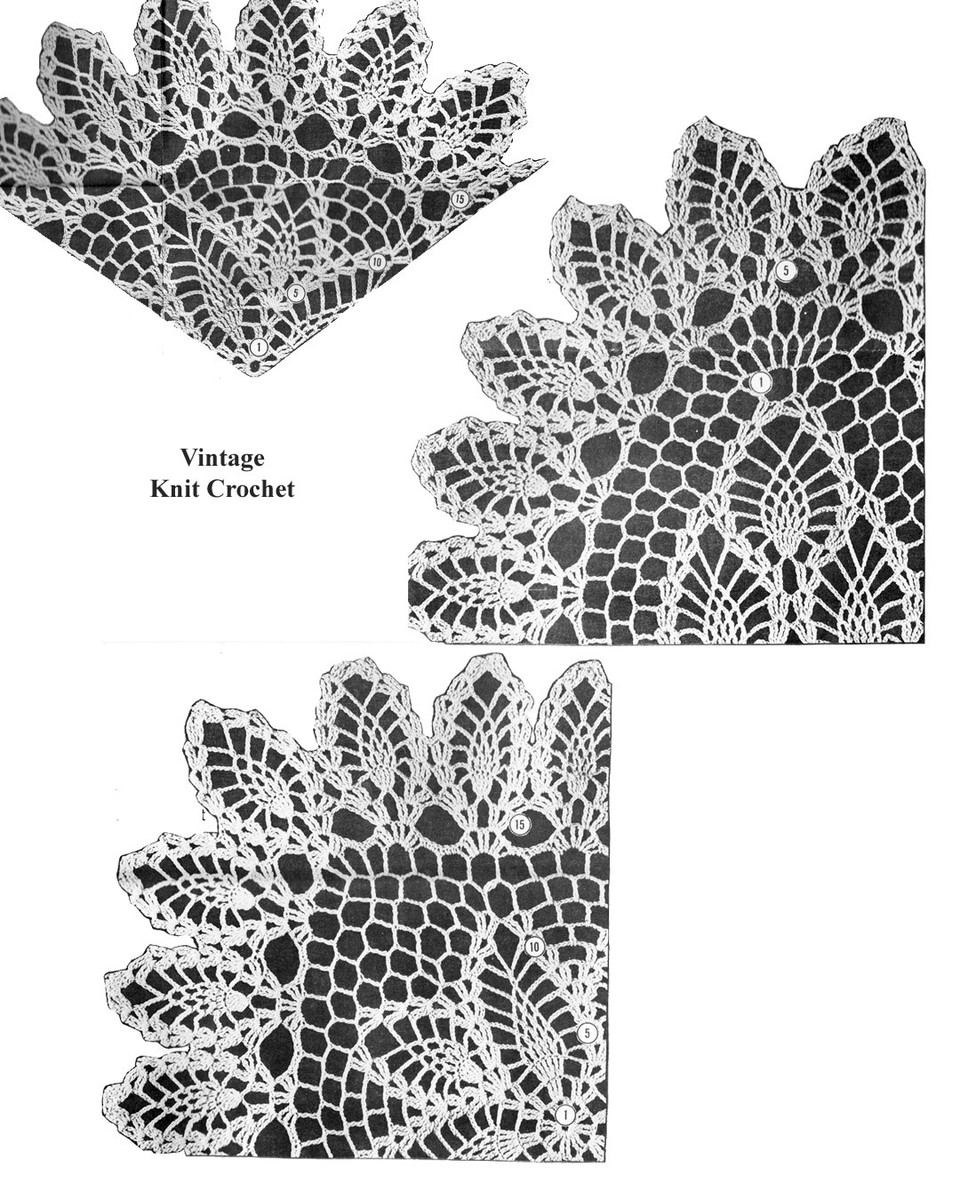 Mail Order Crochet Pineapple Doily Pattern Round Square Oval Laura