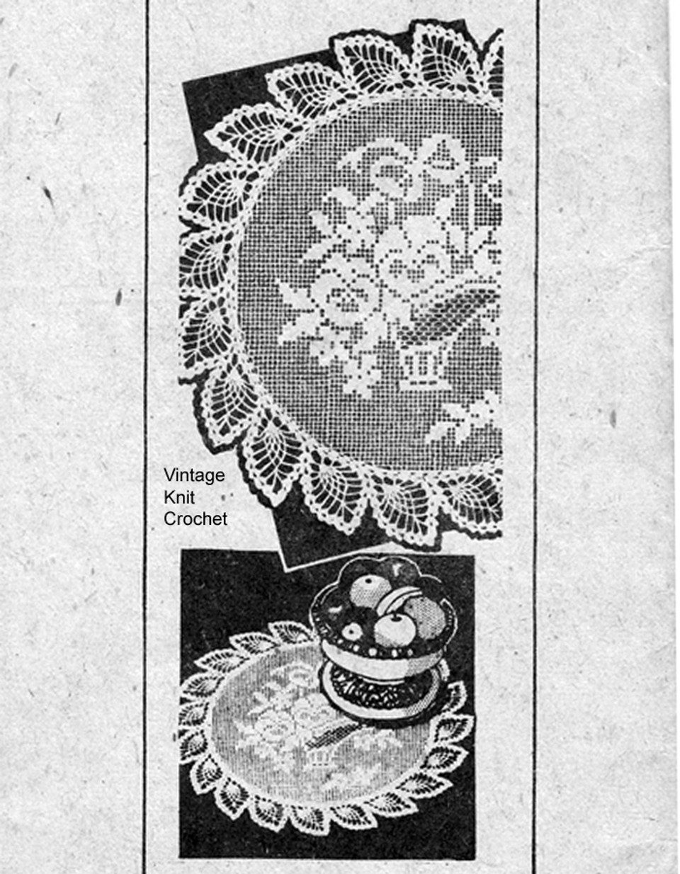 Pansy Filet Crochet Doily Pattern Pineapple Border Mail Order 7110
