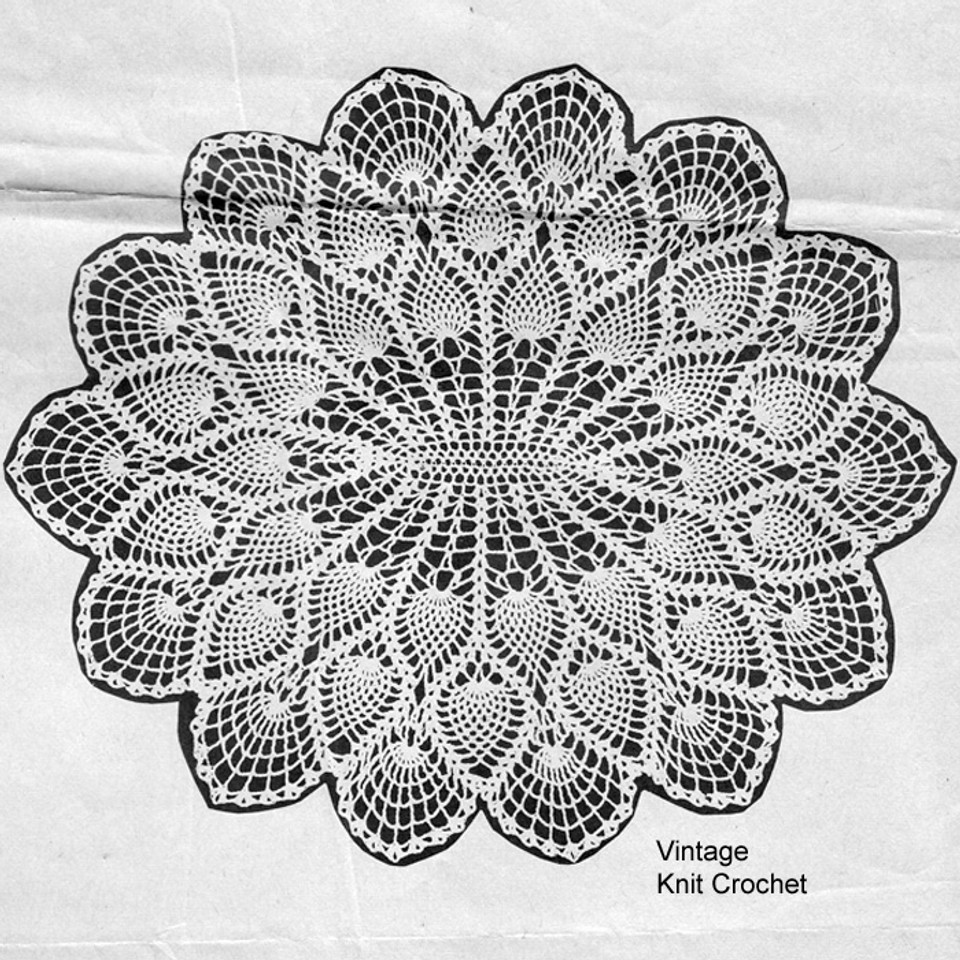 Crocheted Pineapple Doilies Pattern Round And Oval Mail Order 1250