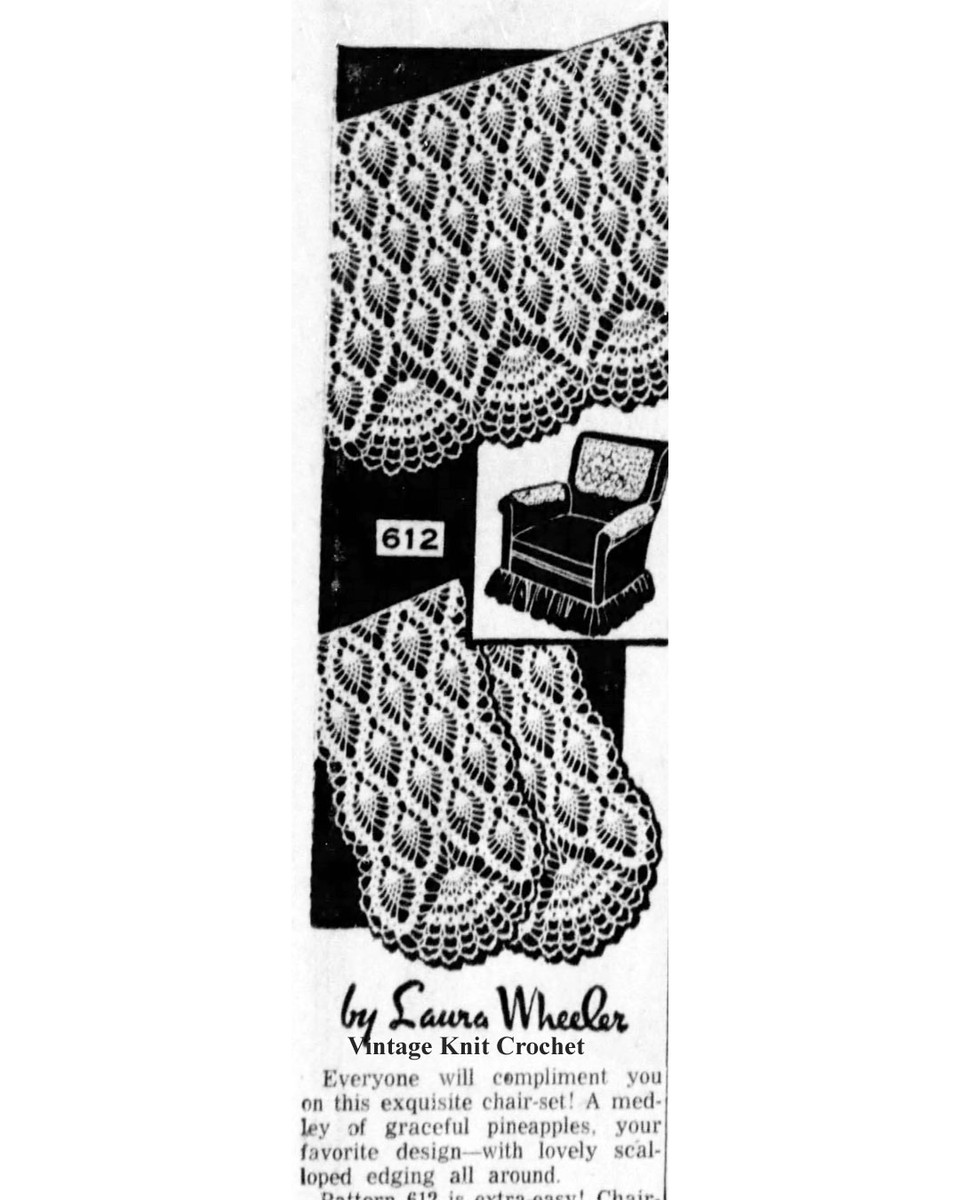 Pineapple Chair Set Crochet Pattern Mail Order 612 Laura Wheeler