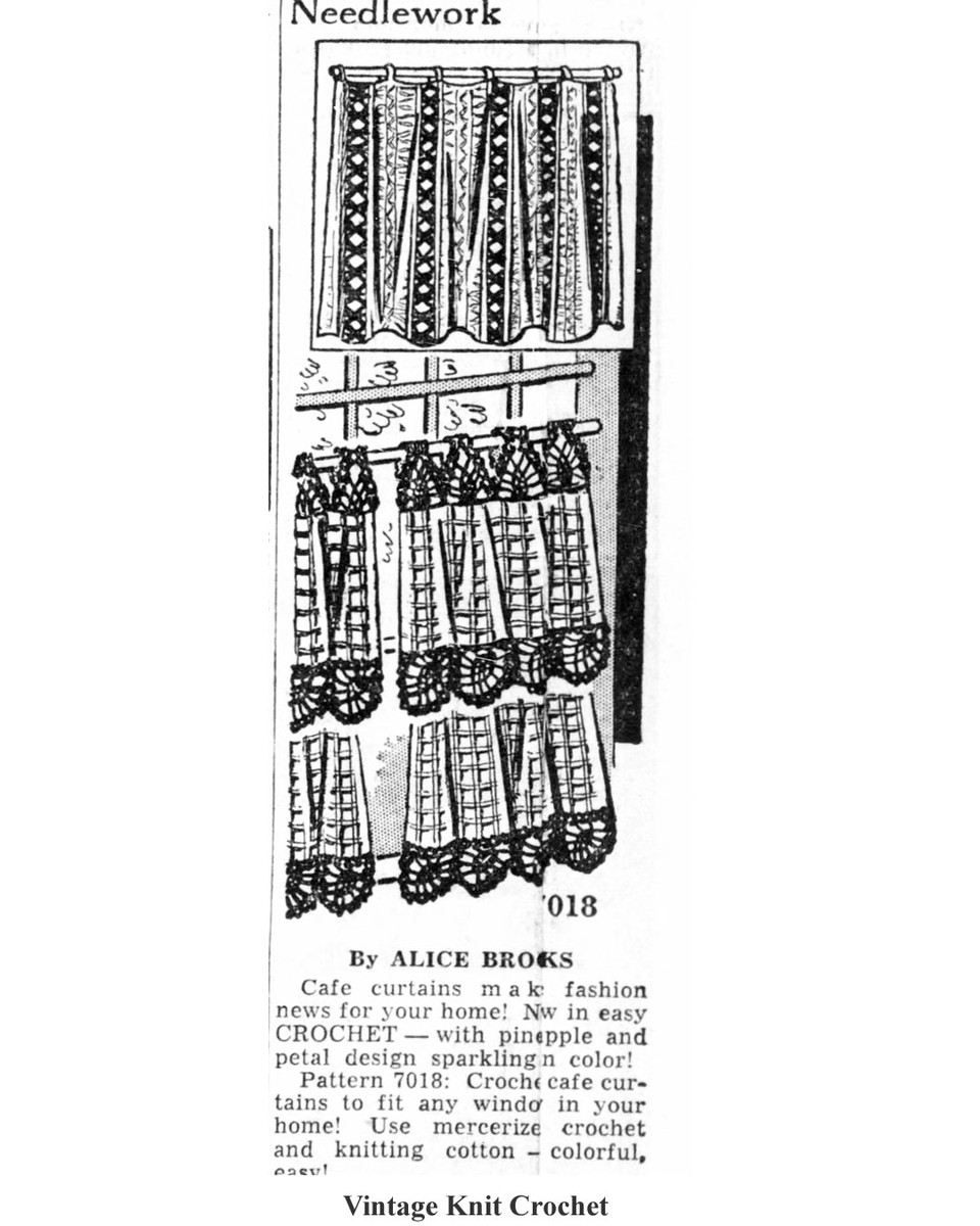Crochet Cafe Curtains Pattern, Petal Pineapple Stitch, Alice Brooks ...