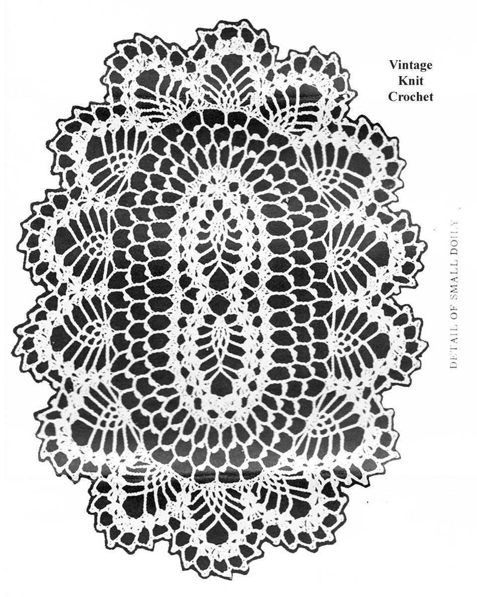 Crochet Oval Doilies Pattern Pineapple Stitch Laura Wheeler 850 Mail