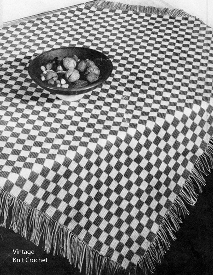 Crochet Checkerboard Cloth Pattern, No 7618