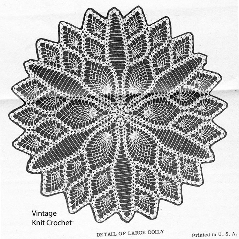 Crochet Oval Pineapple Doily Pattern Mail Order 577 Laura Wheeler