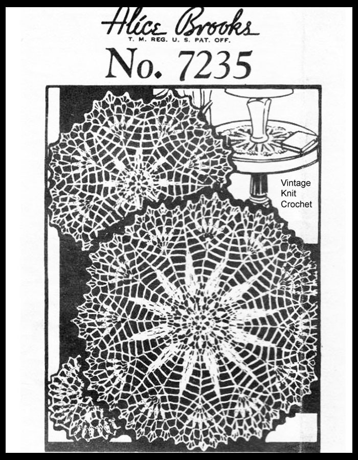 Crochet Doilies Pattern, Small Medium Large in Chain Loops, Mail Order ...