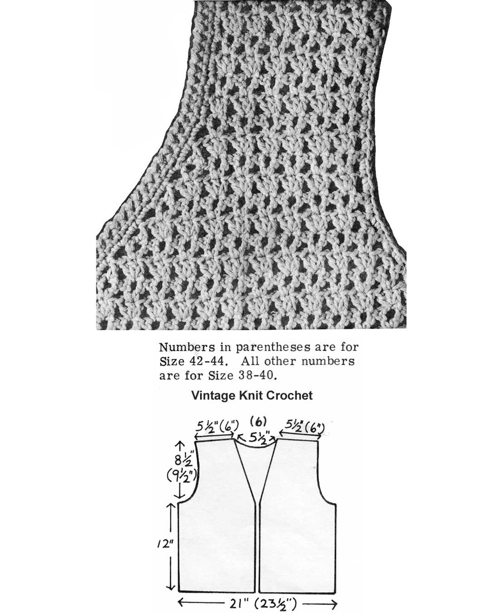 Womans Crochet Vest Pattern Size 40 To 46 Laura Wheeler 429 Mail