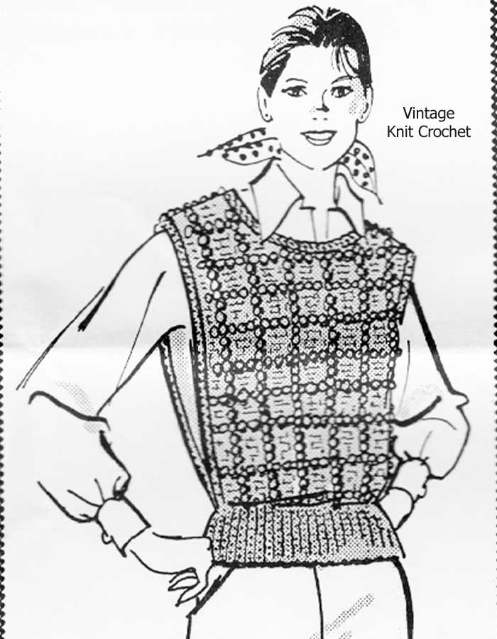 Crochet Tabard Vest pattern, popcorn stitch Design 7437