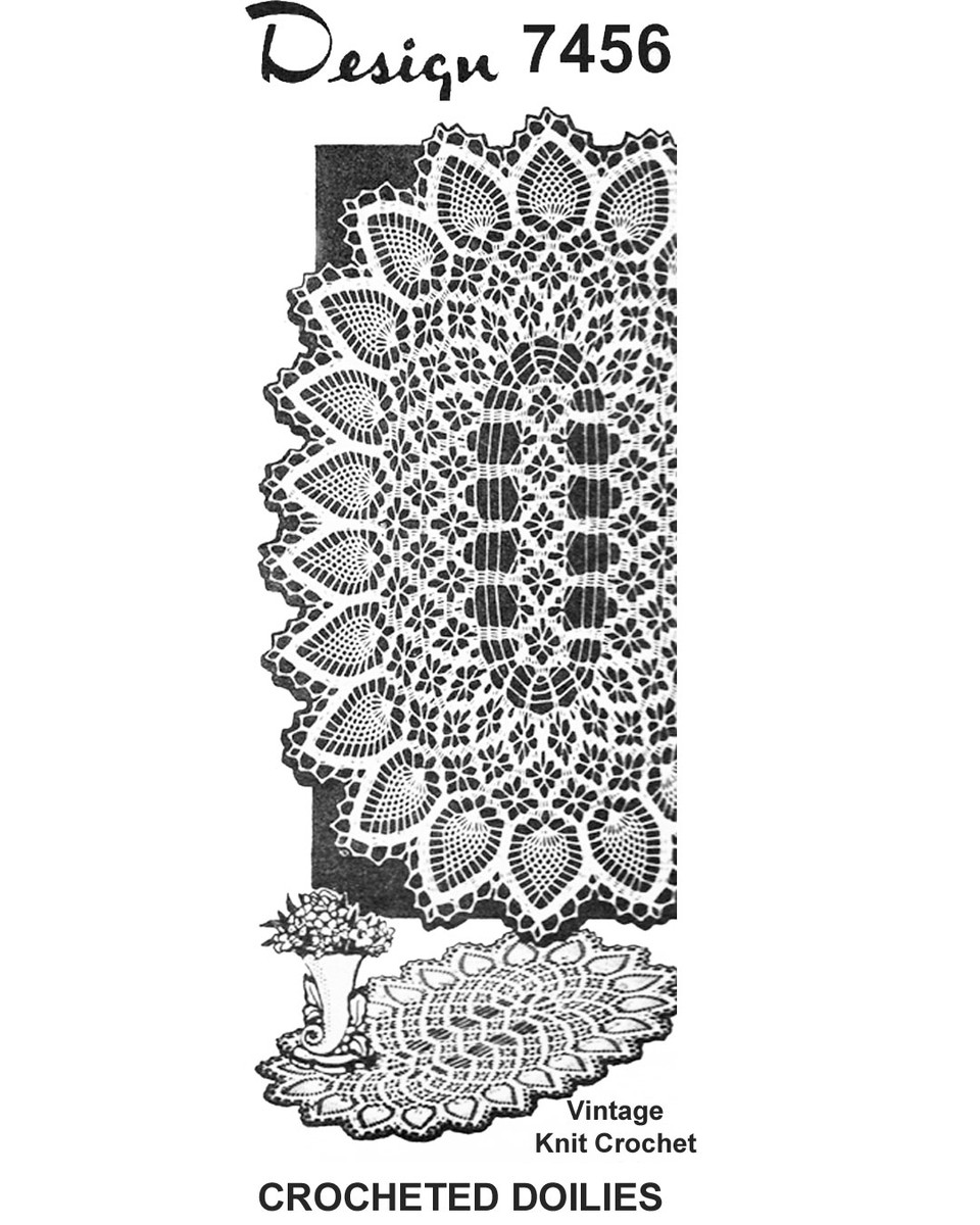 Crochet Oval Doilies Pattern Spiderweb Pineapple Stitch Mail Order 7456