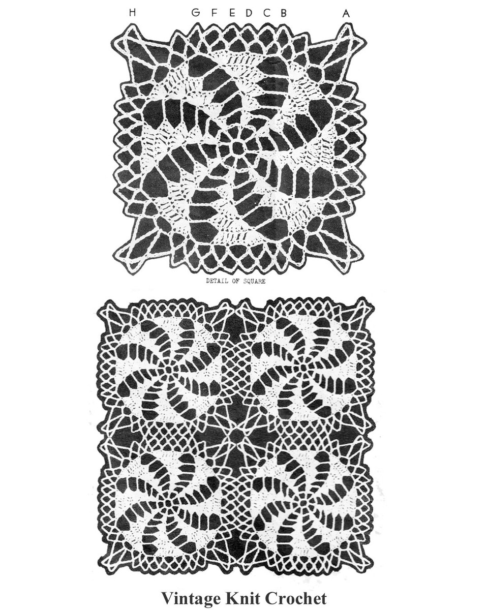 Large Pinwheel Square Crochet Pattern, Doily, Cloth, Laura Wheeler 532 ...