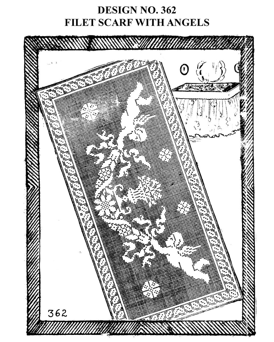 Filet Crochet American Eagle Runner Pattern - Vintage Knit Crochet ...