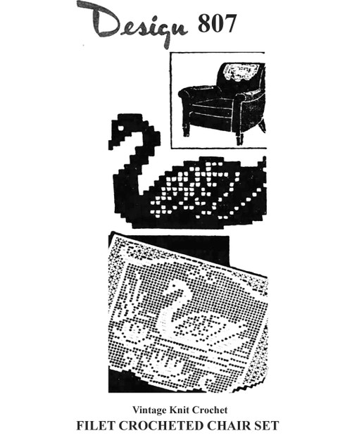 Swan Filet Crochet Pattern, Chair Buffet Doily Set, Laura Wheeler ...