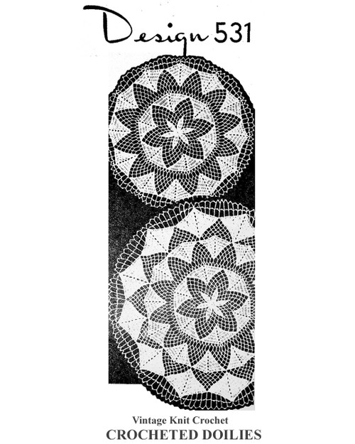 Crochet Doilies Pattern, Triangle Motif Small Large, Mail Order Design 531