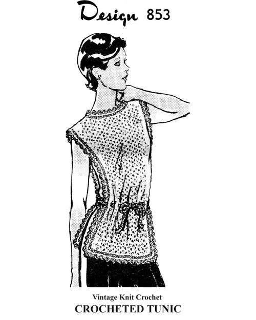 Crochet Tunic Pattern, Open Sided Tabard, Mail Order Design 853