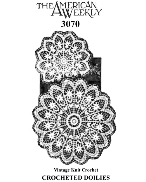 Crochet Daisy Wheel Doily Pattern in Two Sizes, Mail Order No 3070 from ...