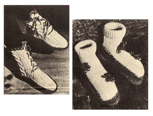 Ladies Childs Leather Soled Socks Knitting Pattern