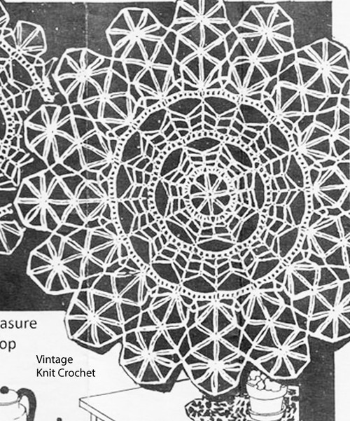 Crochet Scallop Doilies Pattern, Flower Motif, Laura Wheeler 985; Mail ...