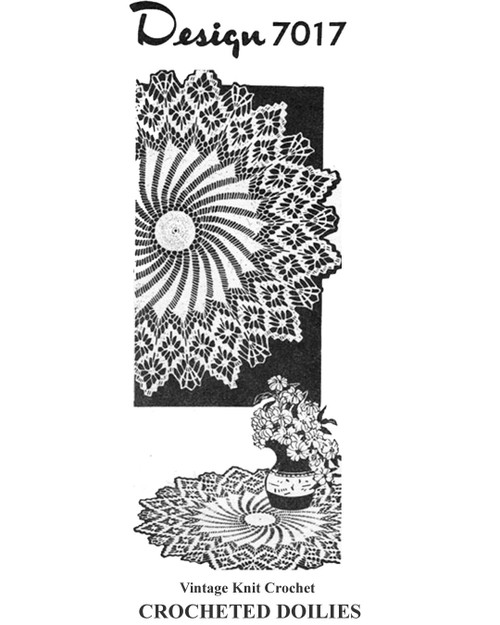 Crochet Doily Pattern Pinwheel Spiderweb Mail Order Design 7017