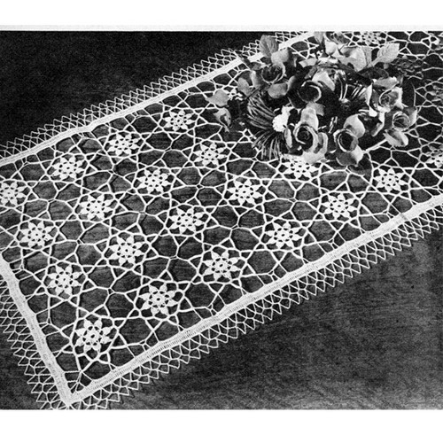 Lovely Lace Runner Crochet Pattern in Flower Motif