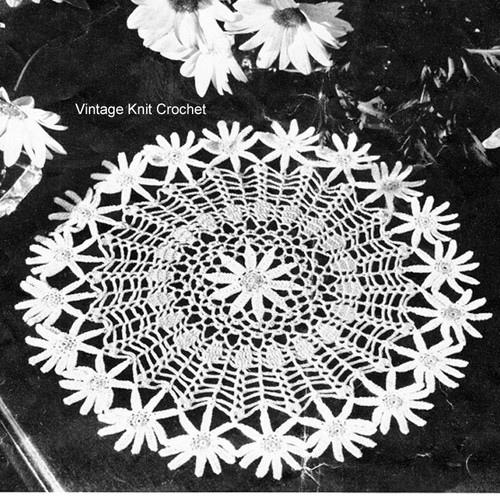 Crochet Doily Pattern, Daisy Border