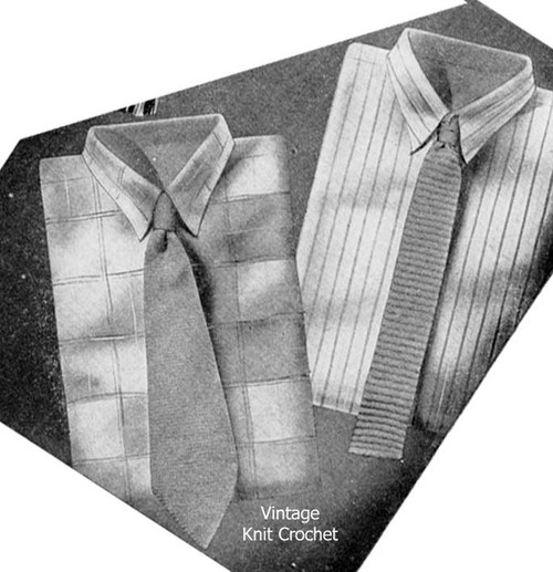 Mens Knitted Tie Pattern, Two patterns