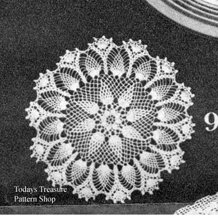 Pineapple Doily Crochet Pattern is 11 inches
