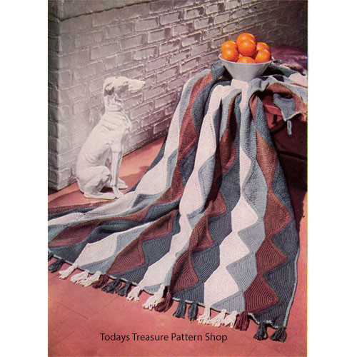 Easy Triangle Panel Afghan Knitting Pattern