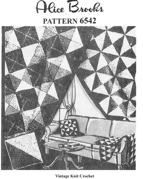 Geometric Afghan Knitting Pattern 4 Variations Mail Order 6542