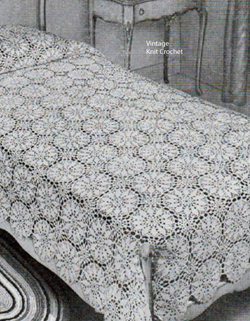 Crochet Bedspread Pattern No 206 Round Flower Medallions