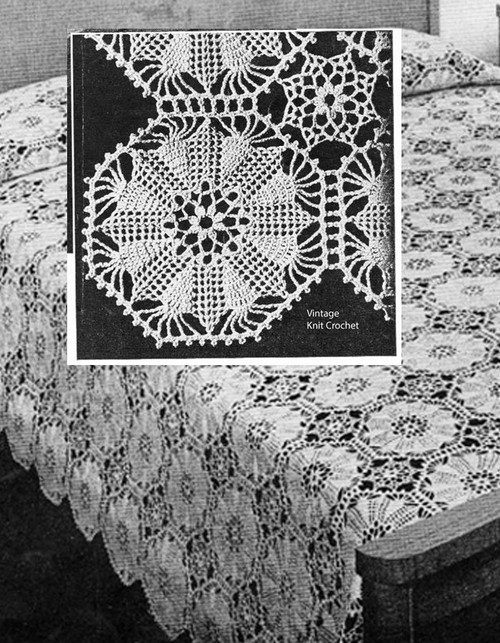 Crochet Bedspread Pattern Star Hexagon Medallion