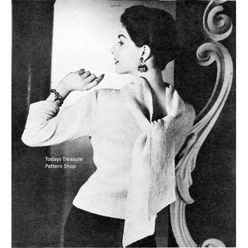 Knitted Lame Evening Blouse Pattern from Todays Treasure Pattern Shop