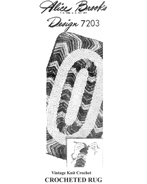 Crochet Area Rug Pattern, Oval Center, Geometric Border, Mail Order ...