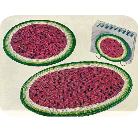 Watermelon Placemats Crochet PDF Pattern