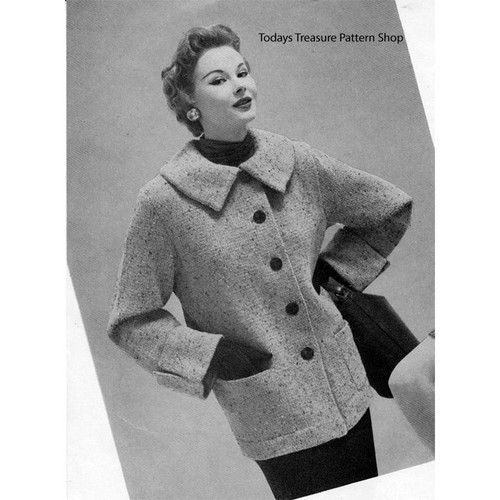 Knitting Pattern Box Coat is Vintage 1950s