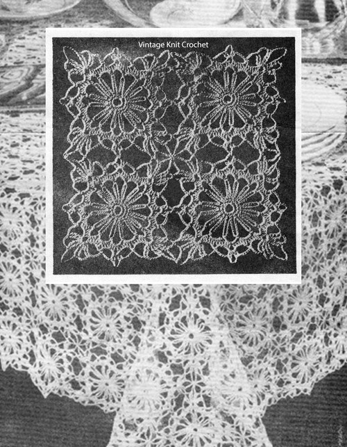 Crochet Daisy Tablecloth Pattern No 5701