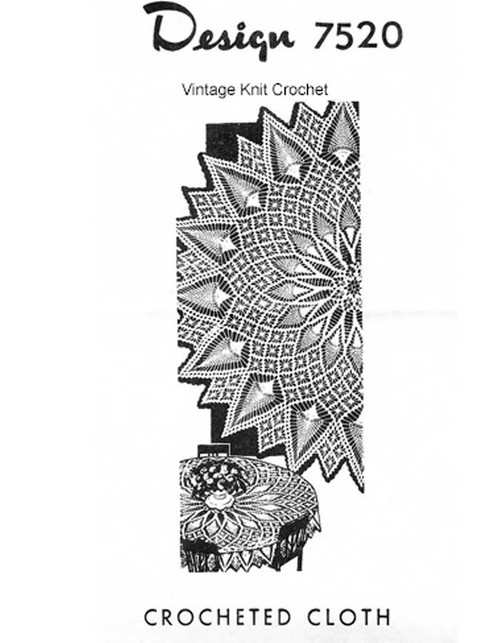 Crochet Round Pineapple Tablecloth Pattern Mail Order Design 7520