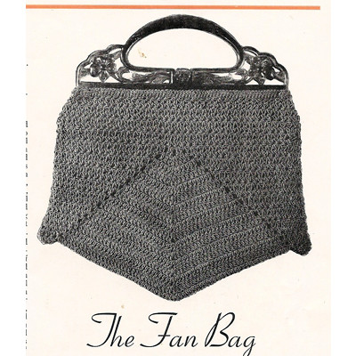 Vintage 1930s Fan Bag in Cross Stitch Pattern