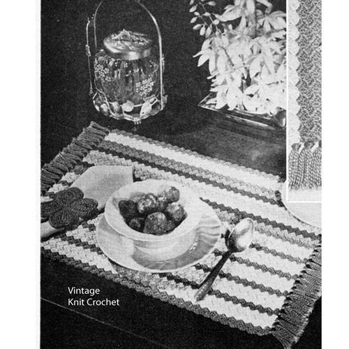 Crochet Shell Stitch Place Mats Pattern