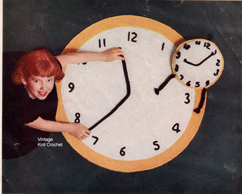 Crochet Childs Clock Rug Pattern