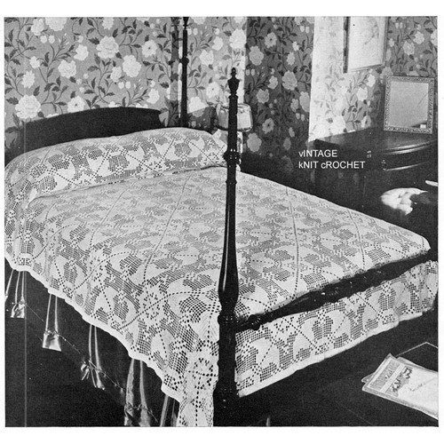 Mayfair No 6105, Filet Crochet Bedspread Pattern