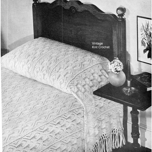 Vintage Bedspread Knitting Pattern, Period Piece